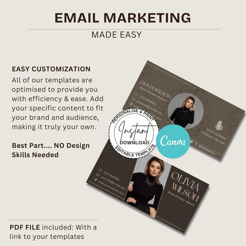 Real Estate Email Signature Canva Template Editable Realtor Agent ...