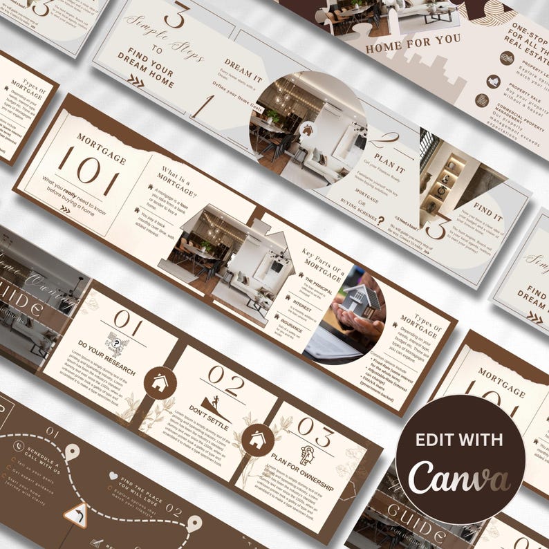 Luxury Real Estate Instagram Carousel Template Canva Editable 5 Brown ...
