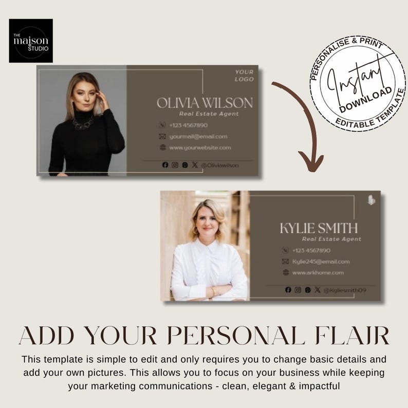 Real Estate Email Signature Canva Template Editable Realtor Agent ...