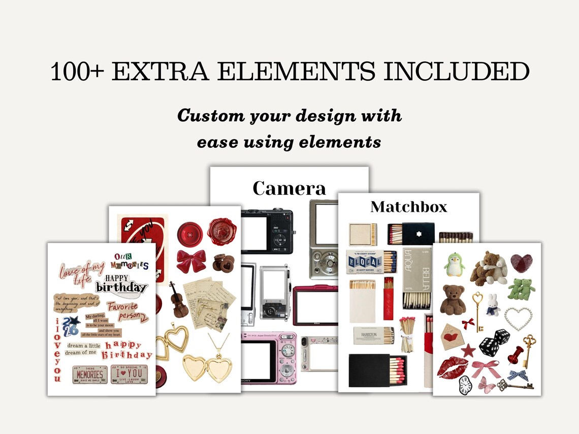 Custom Matchbox Art -editable Matchbook Template - Valentine's Day ...