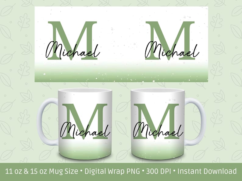 Male Alphabet for Mug | Digital Sublimation File 11oz and 15oz | Custom ...