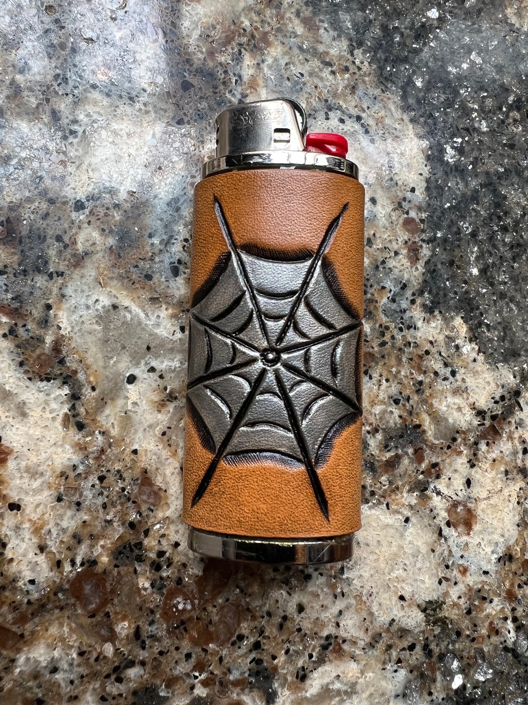 Spiderweb Tooled Leather Lighter Case - Etsy
