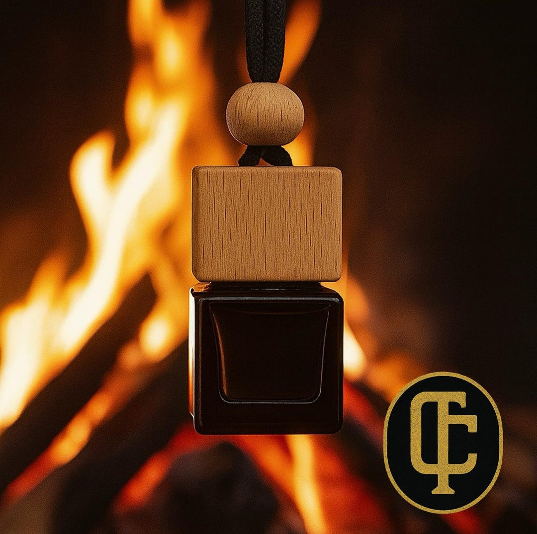 Campfire Car Diffuser | Masculine Essential Oil Scent | Hanging Glass ...
