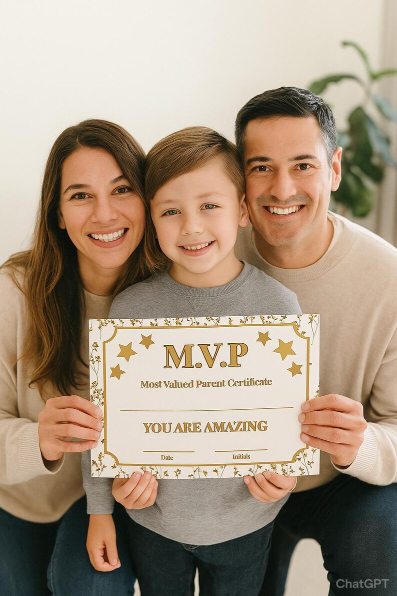 Printable Parent Appreciation Certificate | Editable MVP Award Template ...