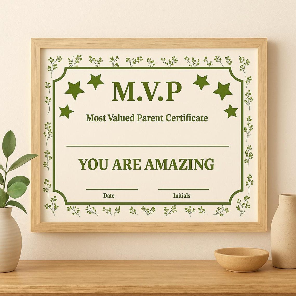 Printable Parent Appreciation Certificate | Editable MVP Award Template ...