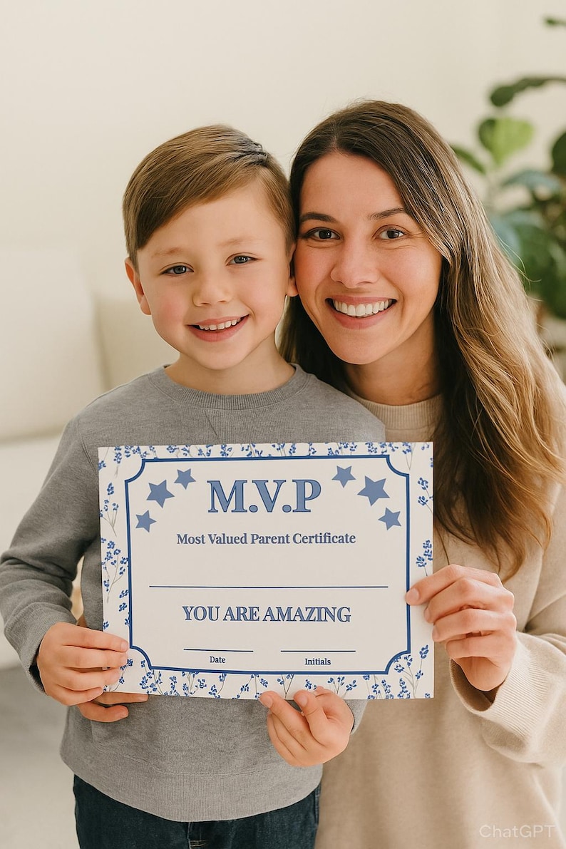 Printable Parent Appreciation Certificate | Editable MVP Award Template ...