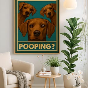 Dog Toilet, Dog Poster, Dog Print, Funny Dog Poster,are You Pooping - Etsy