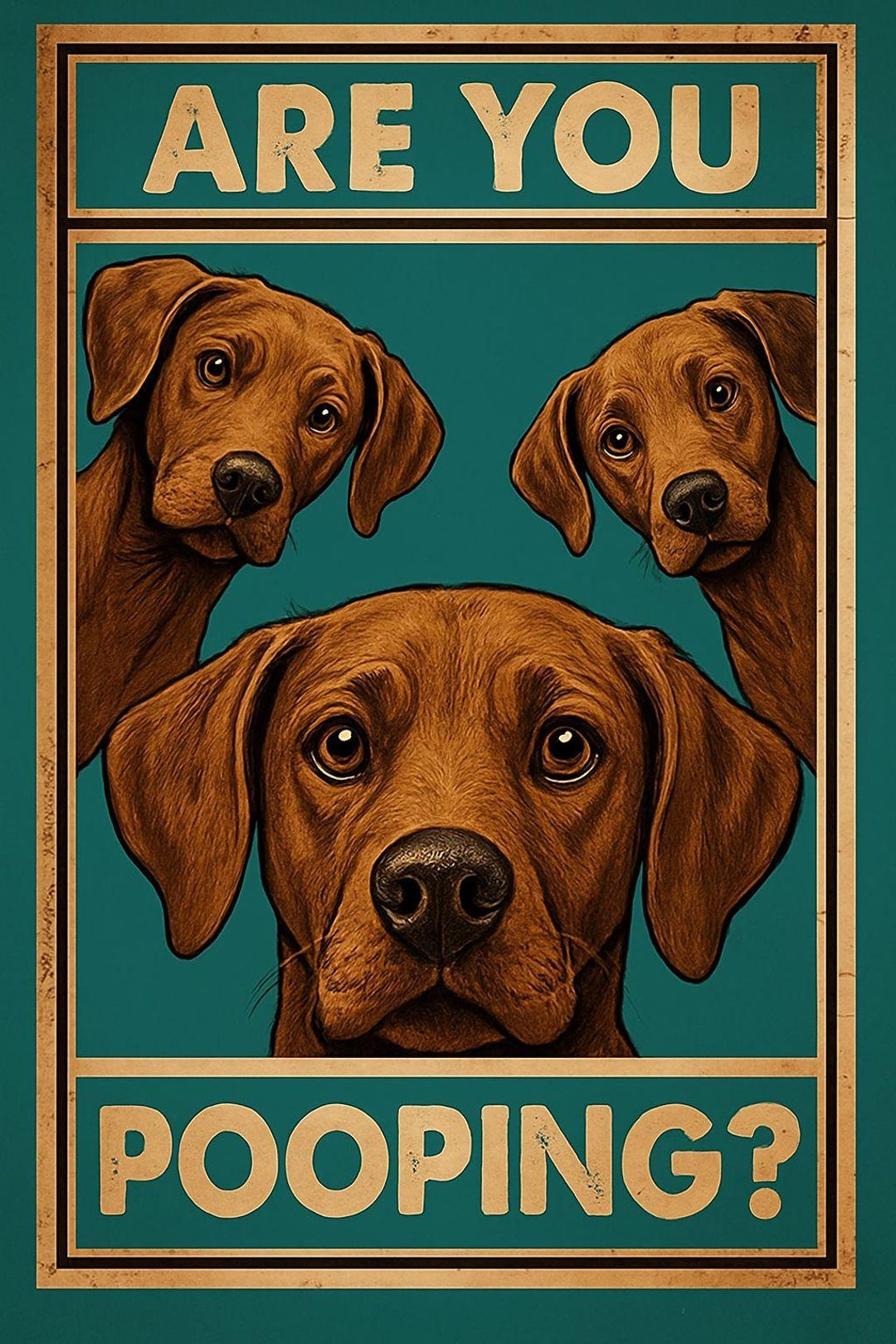 Dog Toilet, Dog Poster, Dog Print, Funny Dog Poster,are You Pooping - Etsy