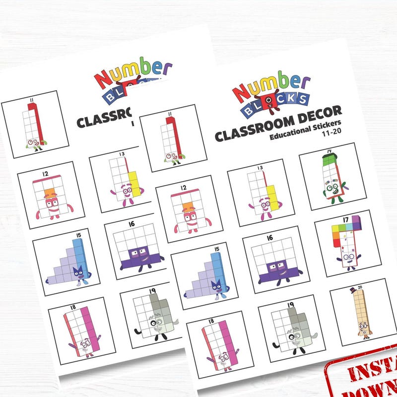 Numberblocks Stickers - Etsy