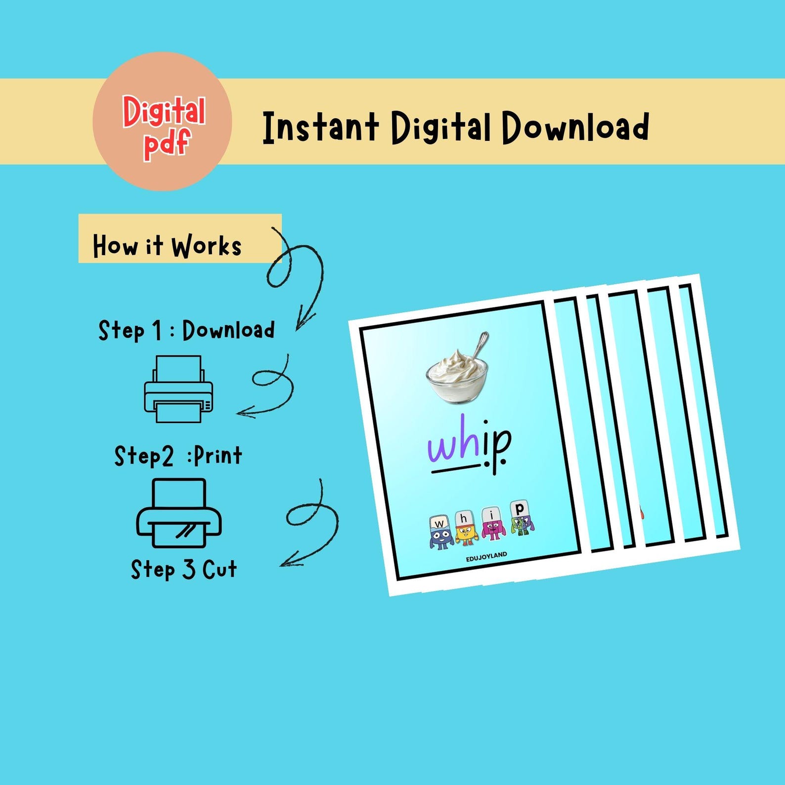 WH Digraph Flashcards Printable | Phonics Activity for Kids ...