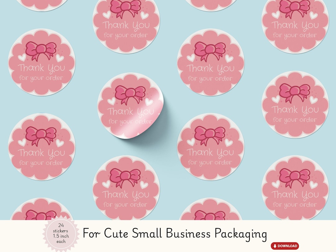 Pink Thank You Stickers,small Business,thank You Packaging Stickers ...