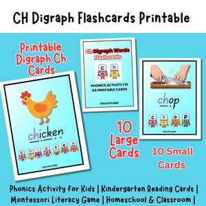CH Digraph Flashcards Printable | Phonics Activity for Kids ...