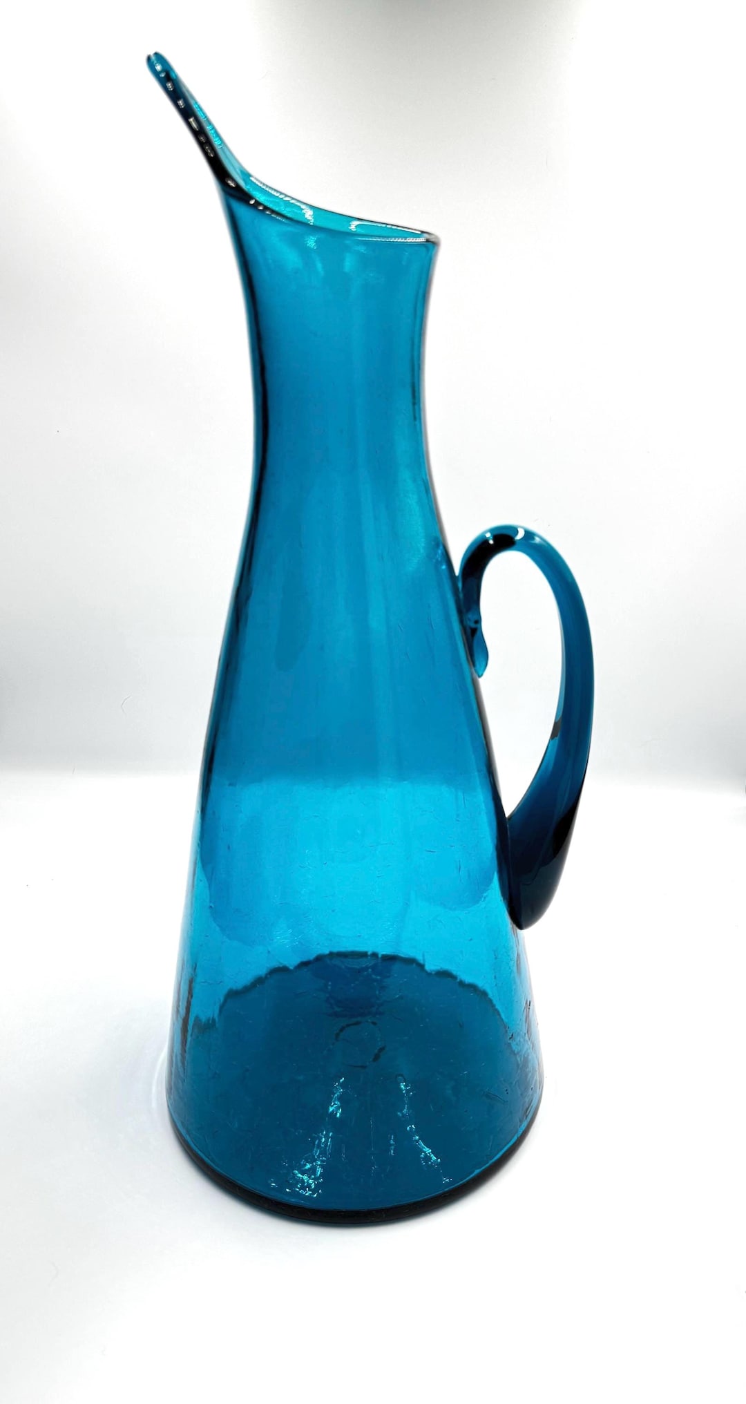 1950’s Blenko #976 Decanter/pitcher on HTF Color Teal Crackle - Etsy