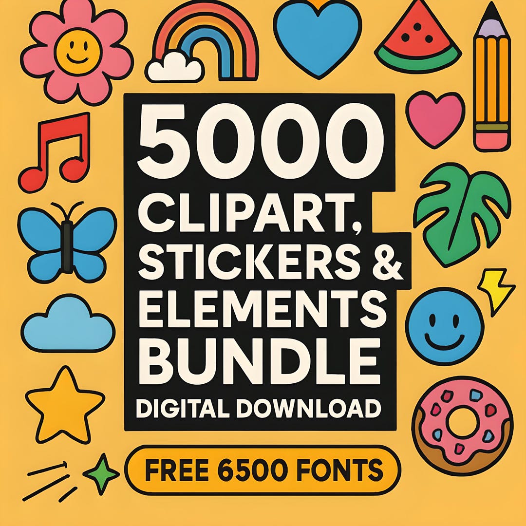 Ultimate 5000 Clipart & Stickers Collection With Resell Rights + Bonus ...