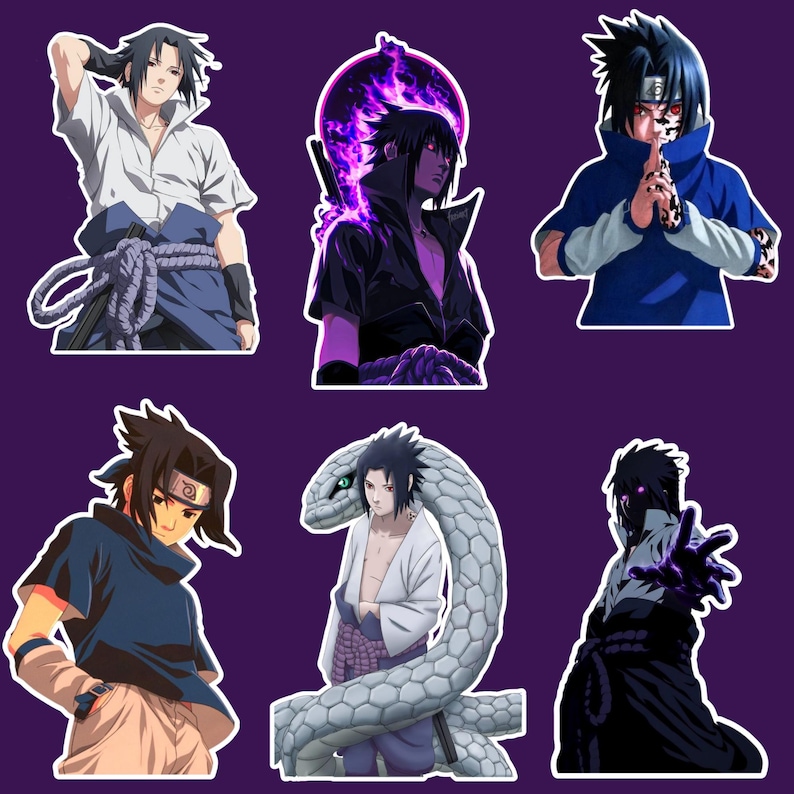 20 PCS Sasuke Uchiha Sticker Pack | Naruto Anime Stickers | Ninja Vinyl ...
