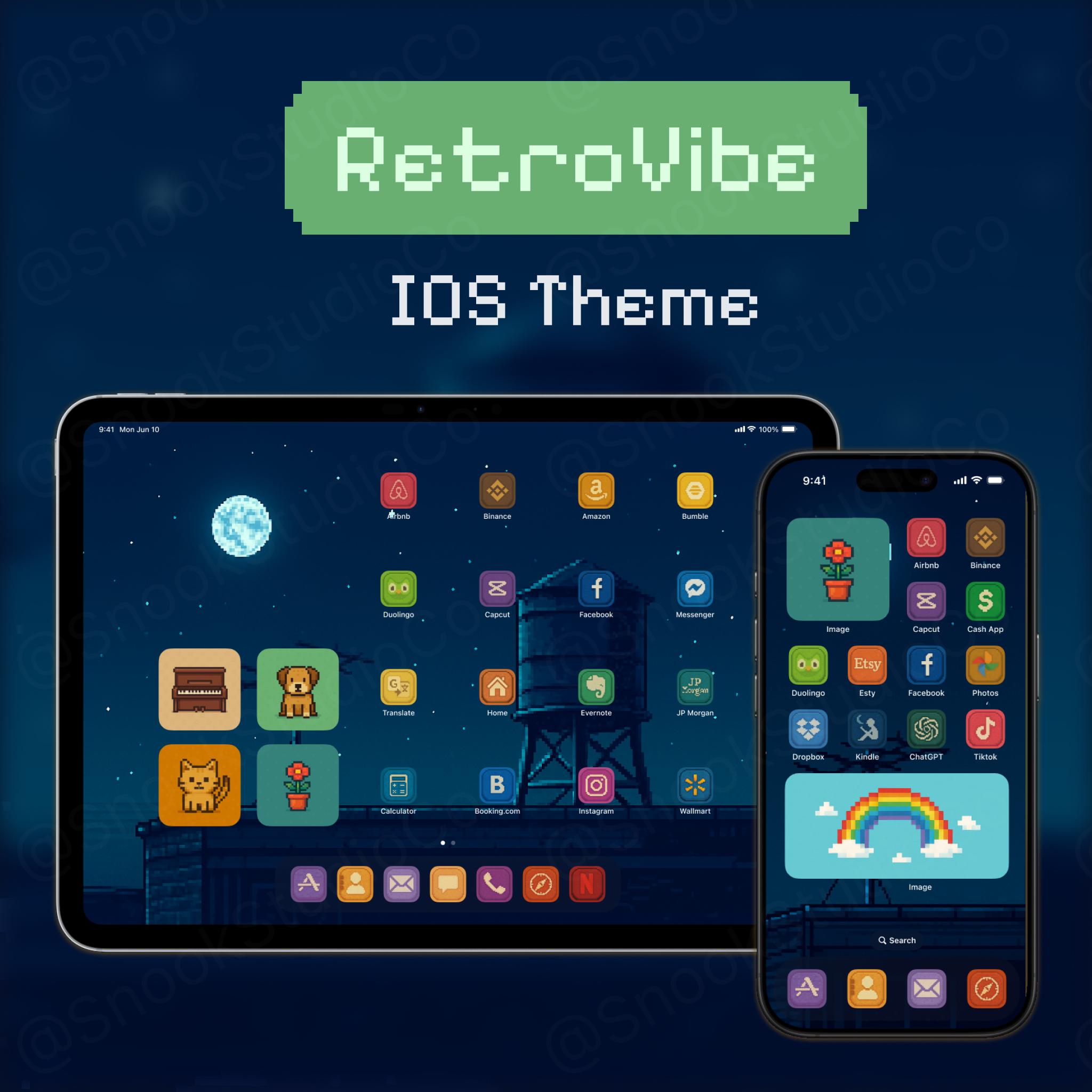 Pixel Retro 8 Bit Ios Theme Bundle: App Icons, Widgets, Wallpapers ...