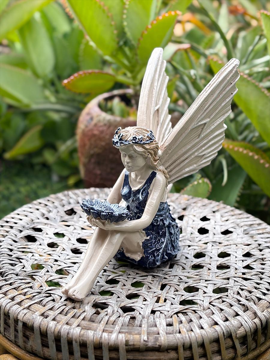 Resin Fairy Garden Statue: Flower Bowl Ornament, 5.9-inch - Etsy