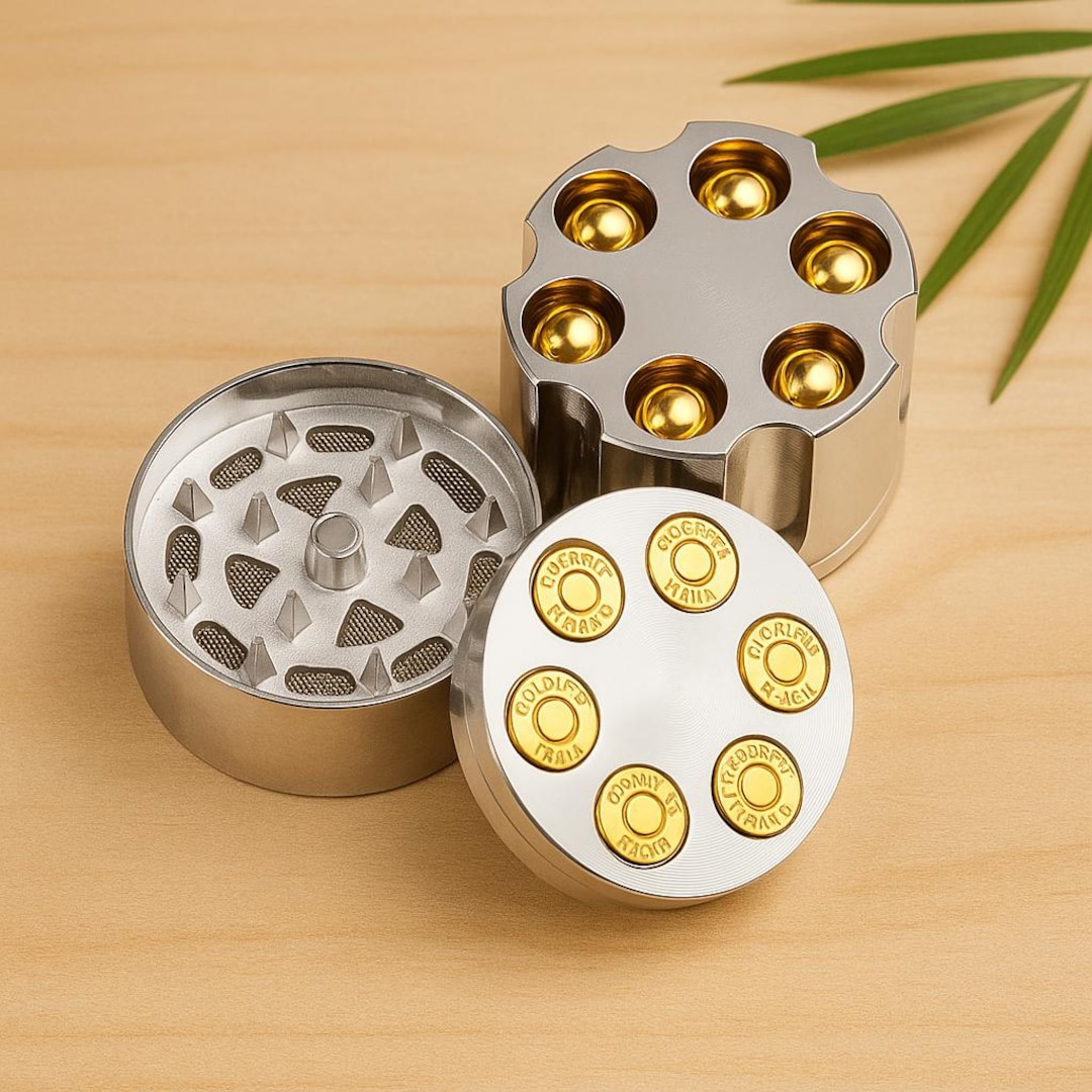 Revolver Herb Grinder: Metal Tobacco Spice Mill, Novelty Gift - Etsy