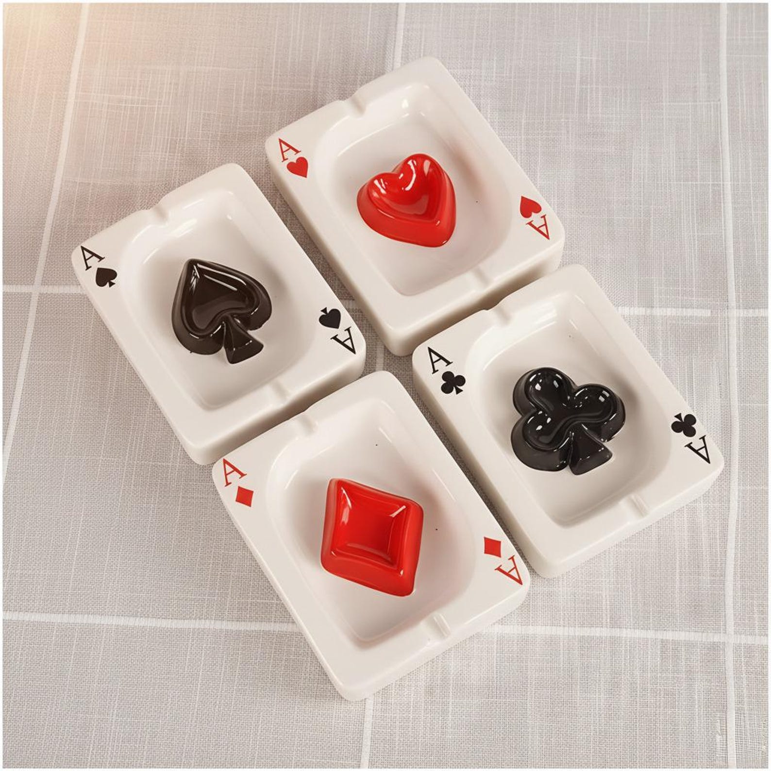 Ace Card Ceramic Ashtray: Poker Night Decor, Smoker Gift - Etsy