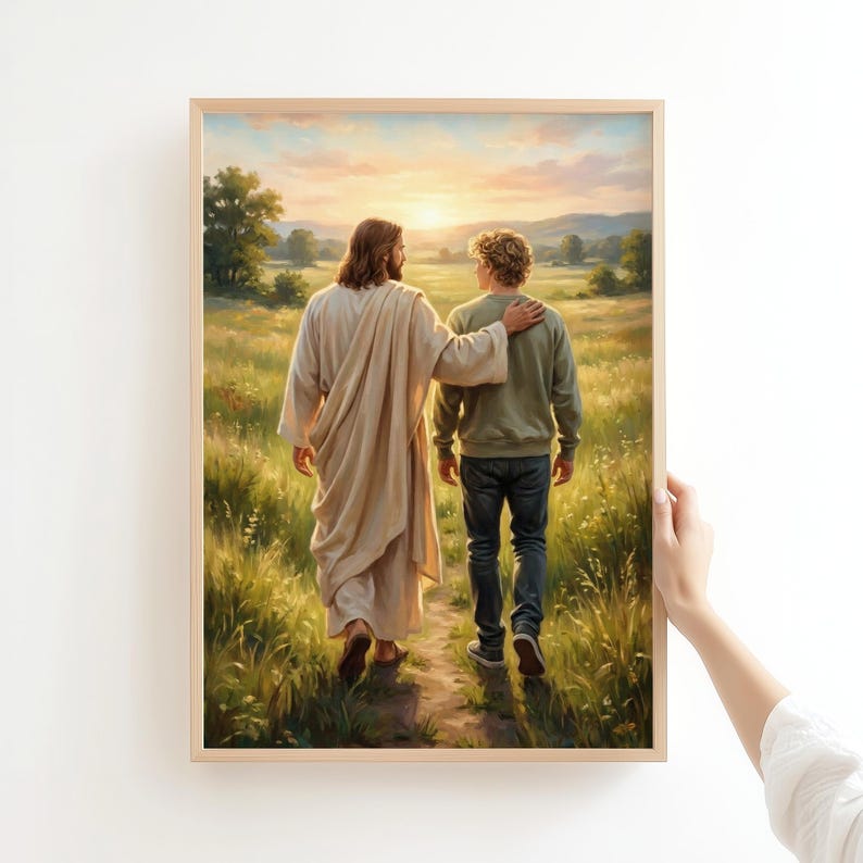 LDS Youth Theme, Jesus Walking With Young Man, Printable Pastoral Scene ...