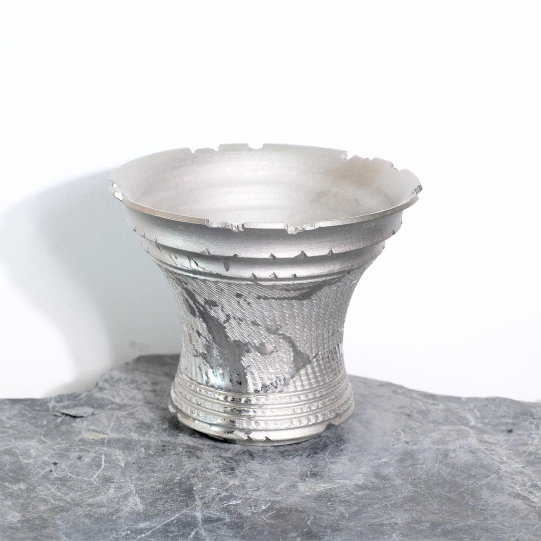 Hand-carved Silver Ceramic Pot —Ø11cm,ideal for Ariocarpus, Copiapoa ...