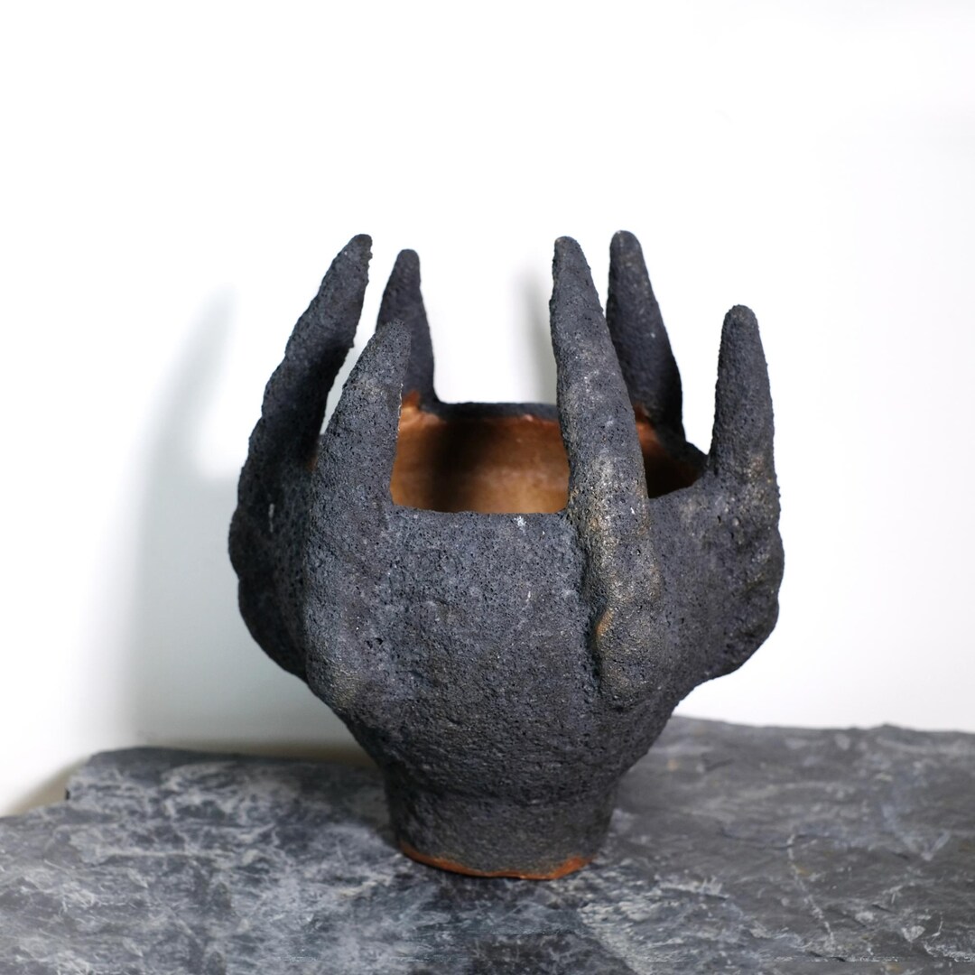 Handmade Gothic Claw Ceramic Pot, Sculptural Modern Art Pot,home Decor ...