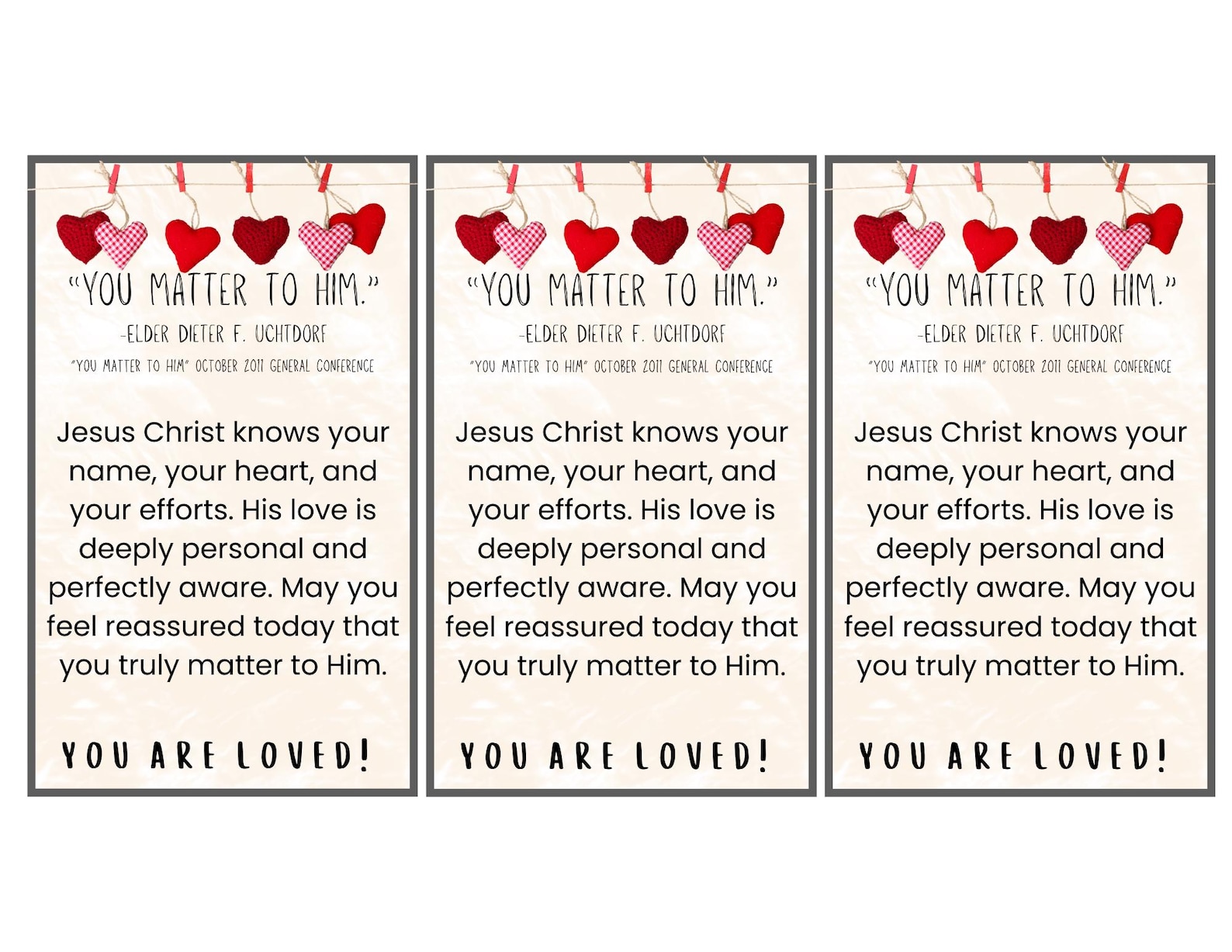 February LDS Ministering Tags Printable | Christ-centered Love Tags ...