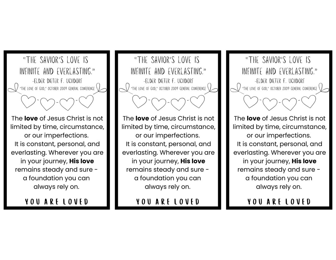 February LDS Ministering Tags Printable | Christ-centered Love Tags ...