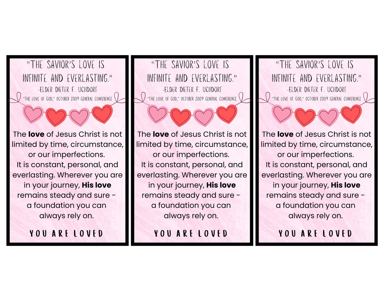 February LDS Ministering Tags Printable | Christ-centered Love Tags ...
