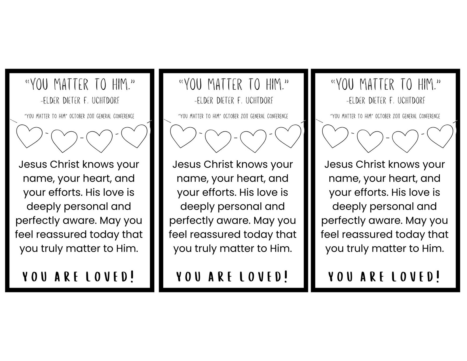 February LDS Ministering Tags Printable | Christ-centered Love Tags ...
