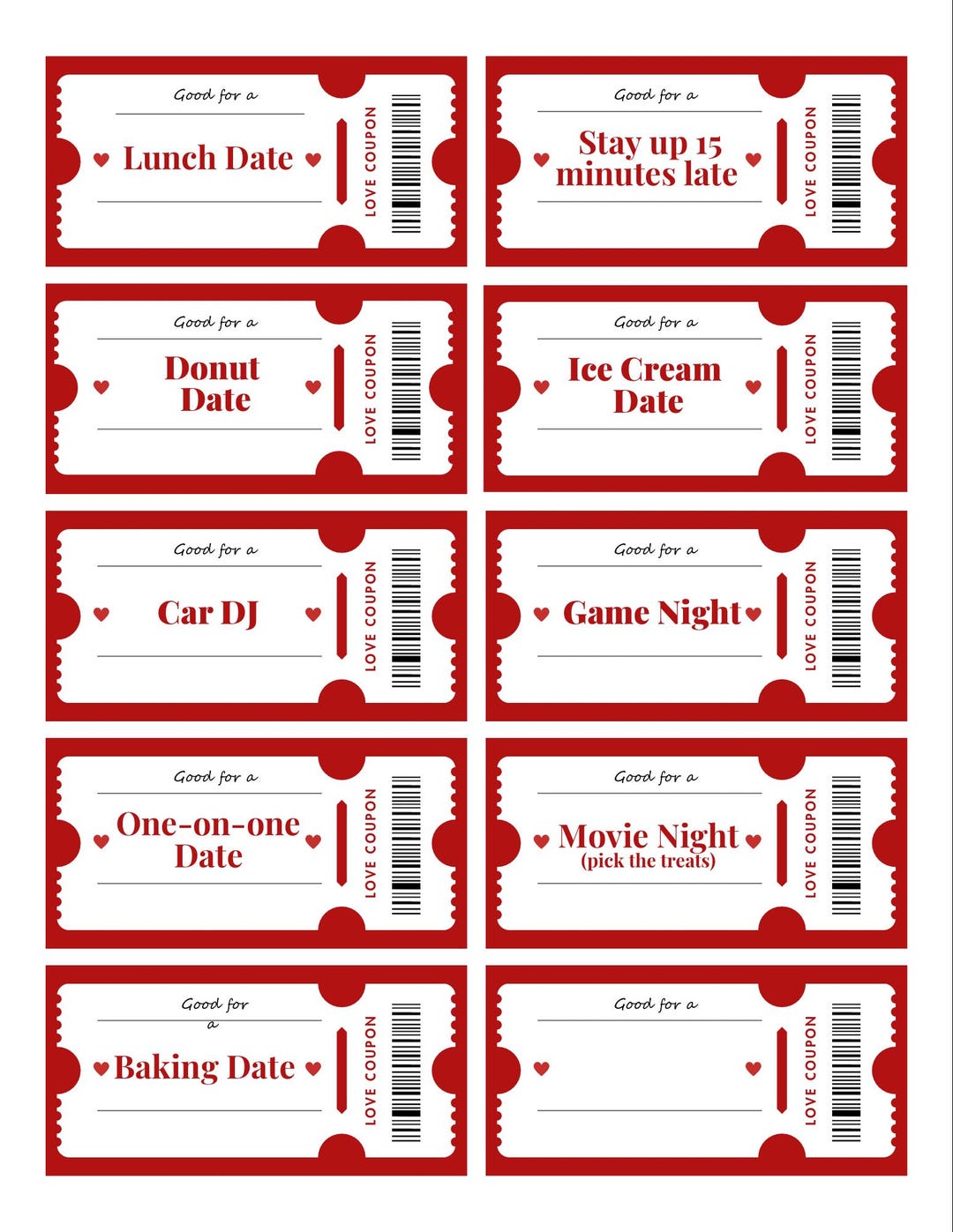 Valentine Coupon Cards for Kids | Family Valentine Tradition ...