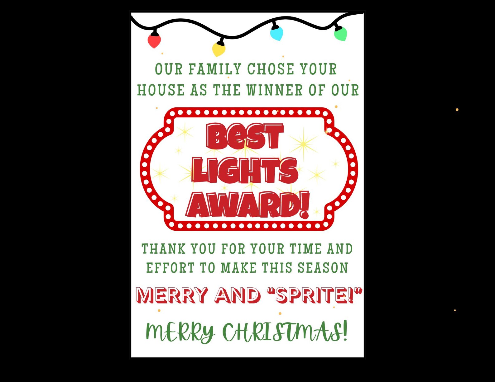 Printable Christmas Light Award Tags • Family Holiday Activity (instant ...
