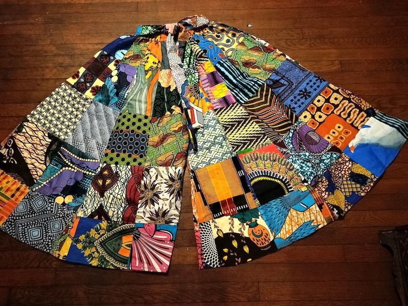 Palazzo Pants Mixed Prints, Denim, Ankara, Tribal Print , Elastic Waist ...