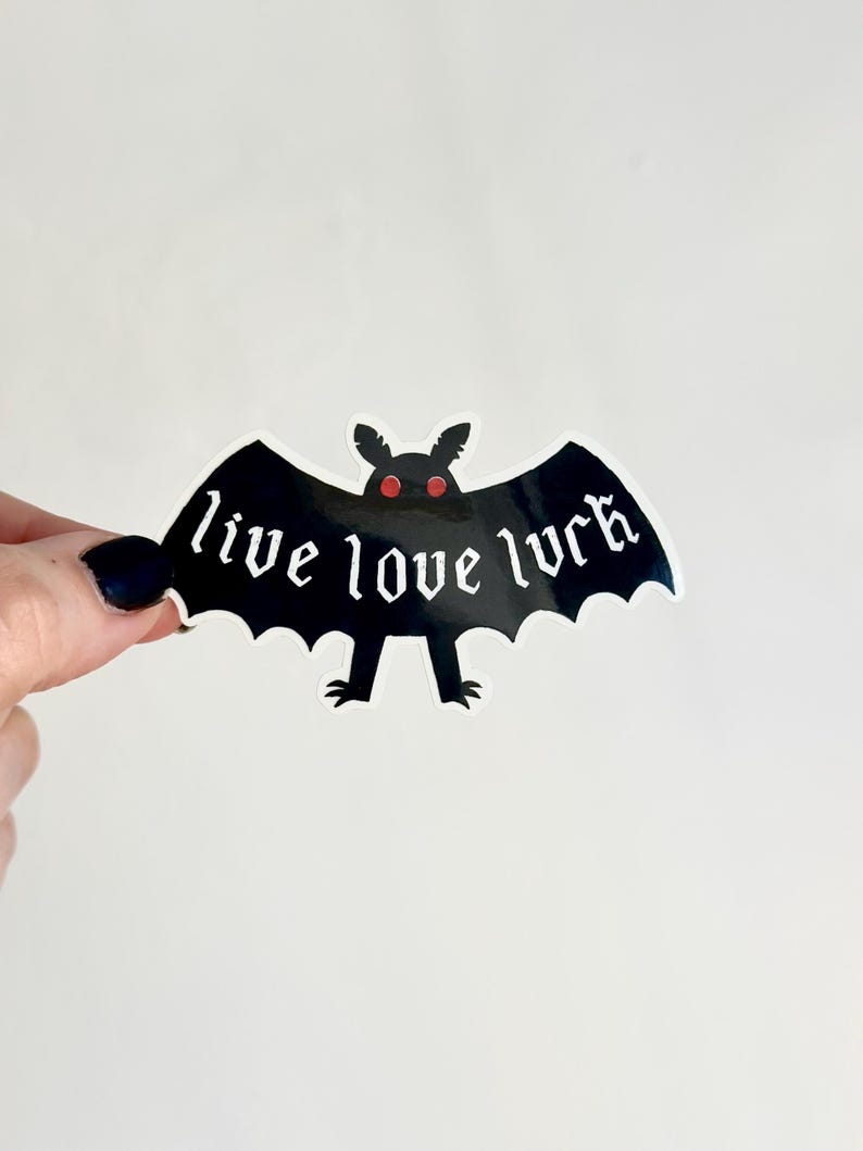 Live Love Lurk Mothman Sticker Cryptids - Goth Cute Journaling - Etsy