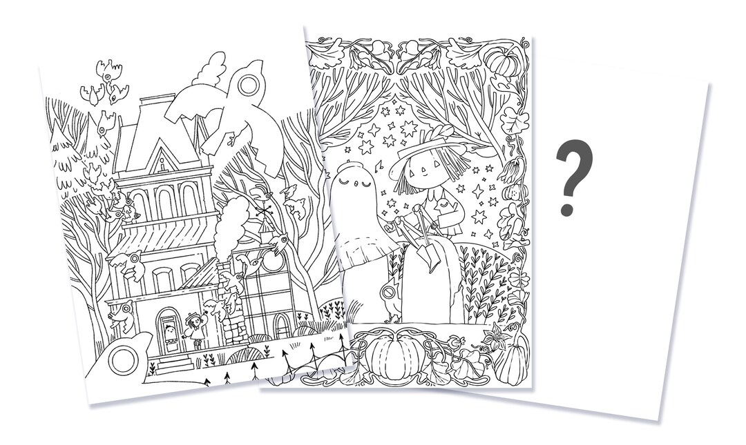 Pumpkin and Spice Downloadable Coloring Pages - Etsy