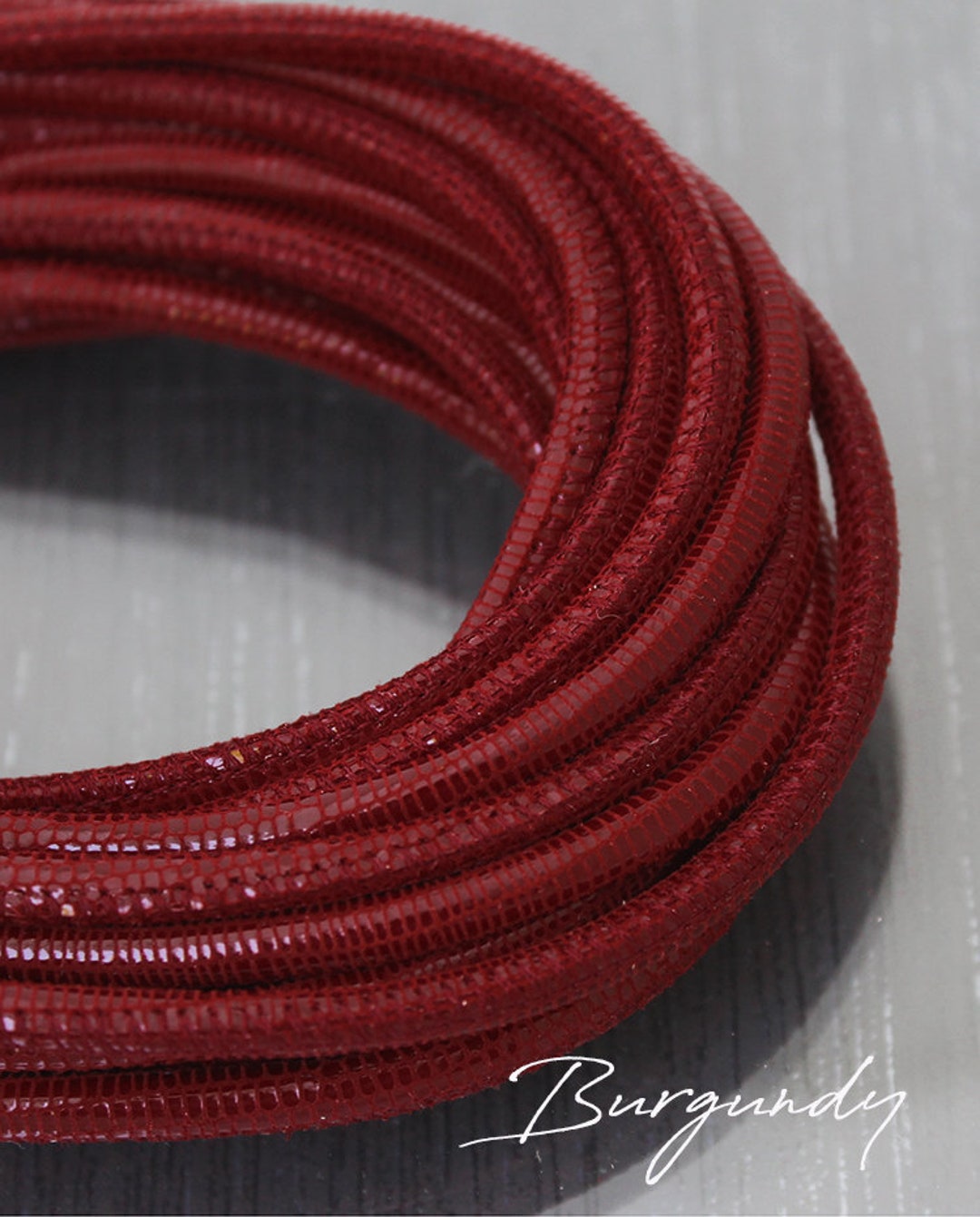1ft 4mm Dark Red Leather Cord, Round Leather String, 4 Mm Burgundy ...