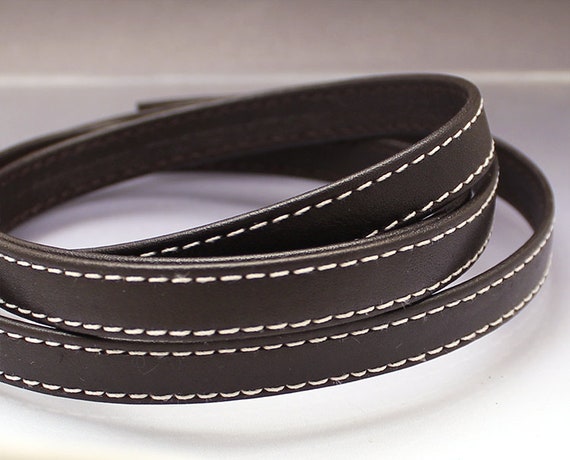 Dark Brown Leather Strap 10x2mm Brown Flat Leather Cord | Etsy