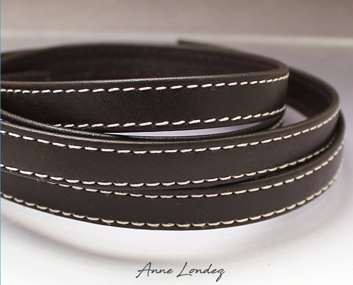 Dark Brown Leather Strap 10x2mm Brown Flat Leather Cord Leather String ...