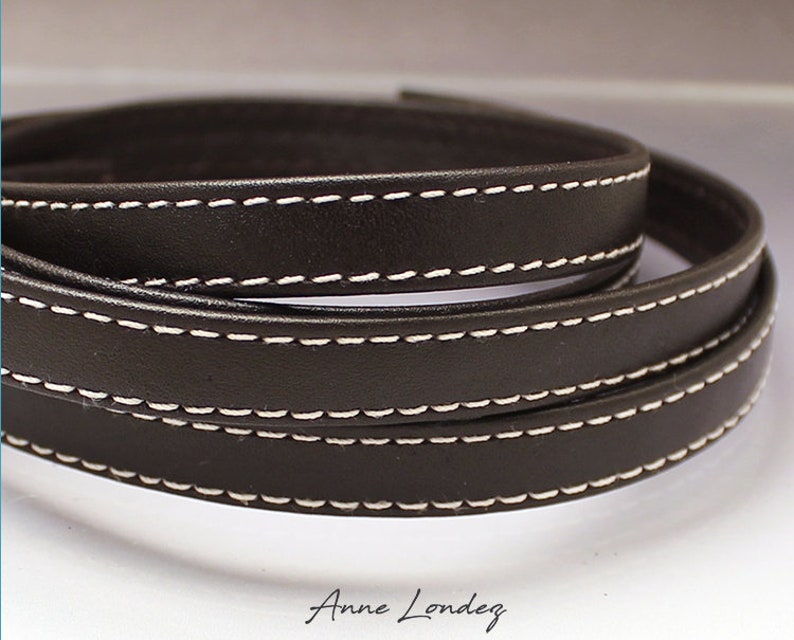 Dark Brown Leather Strap 10x2mm Brown Flat Leather Cord Leather String ...