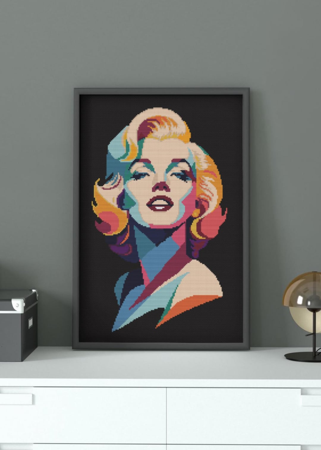 Marilyn Monroe Cross Stitch Pattern – Abstract Pop Art (PDF Download ...