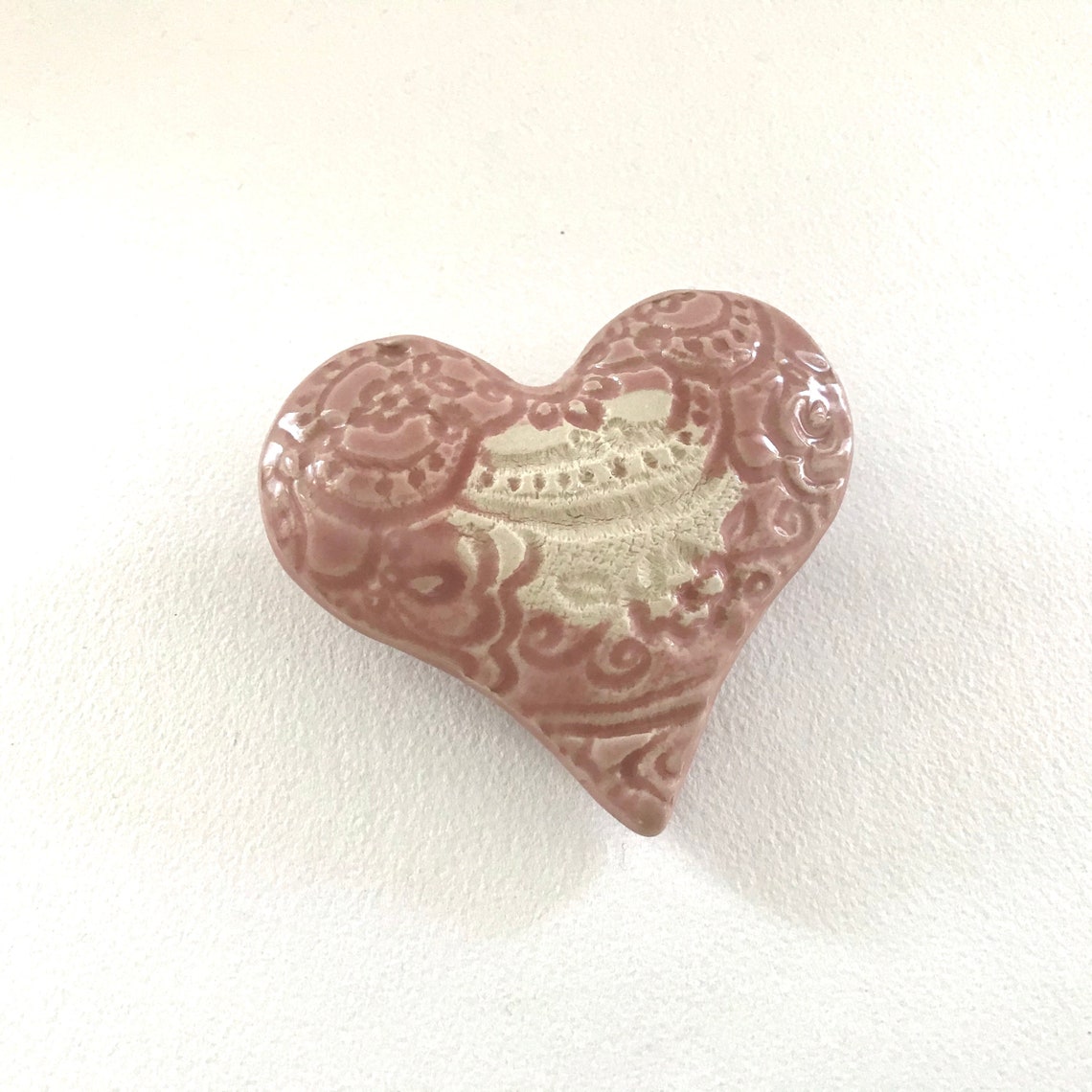 Light pink Ceramic Heart Rattle Pottery Heart Rattle | Etsy