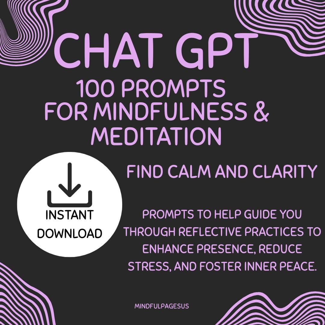 100 Mindfulness & Meditation Prompts - AI Journaling (PDF) - Etsy