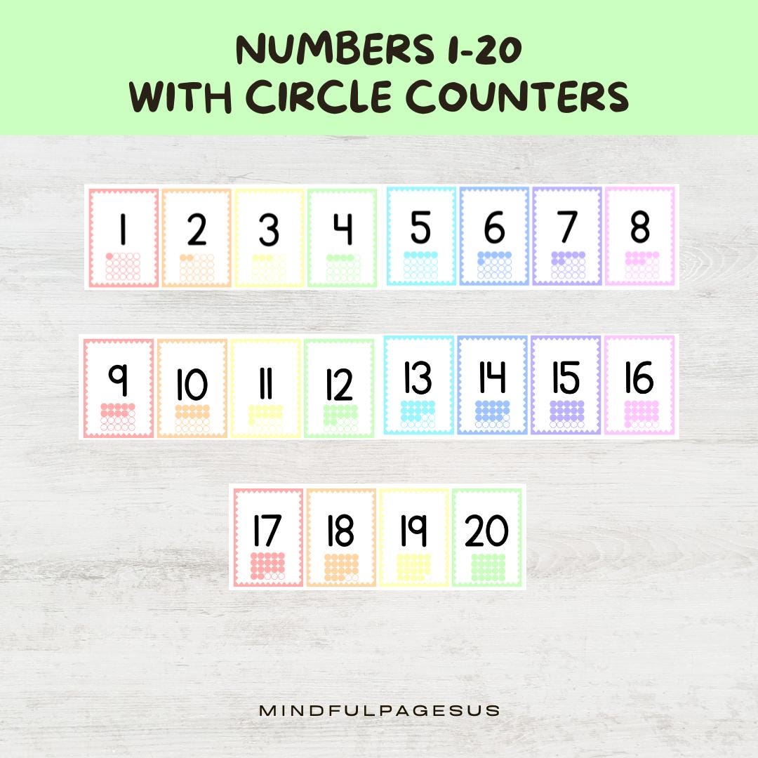 Numbers 1-100 Flashcards: Kids Montessori Learning Cards (digital ...