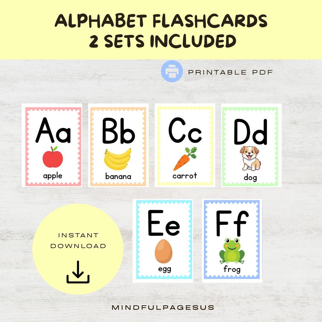 ABC Flashcards: Calming Rainbow Alphabet Cards for Kids (PDF Download ...
