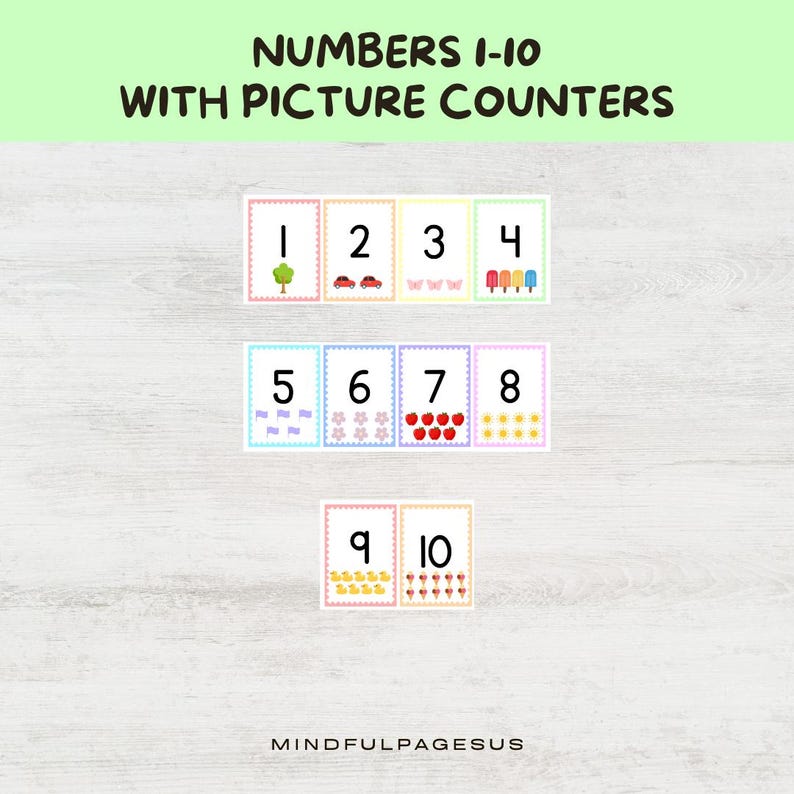 Numbers 1-100 Flashcards: Kids Montessori Learning Cards (digital ...