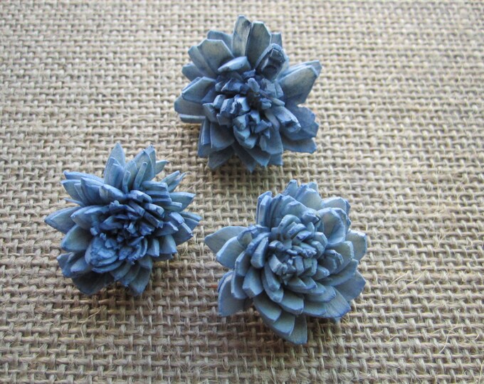 Sola Mini Zinnias SET of 18 Stone Blue Light Blue - Etsy