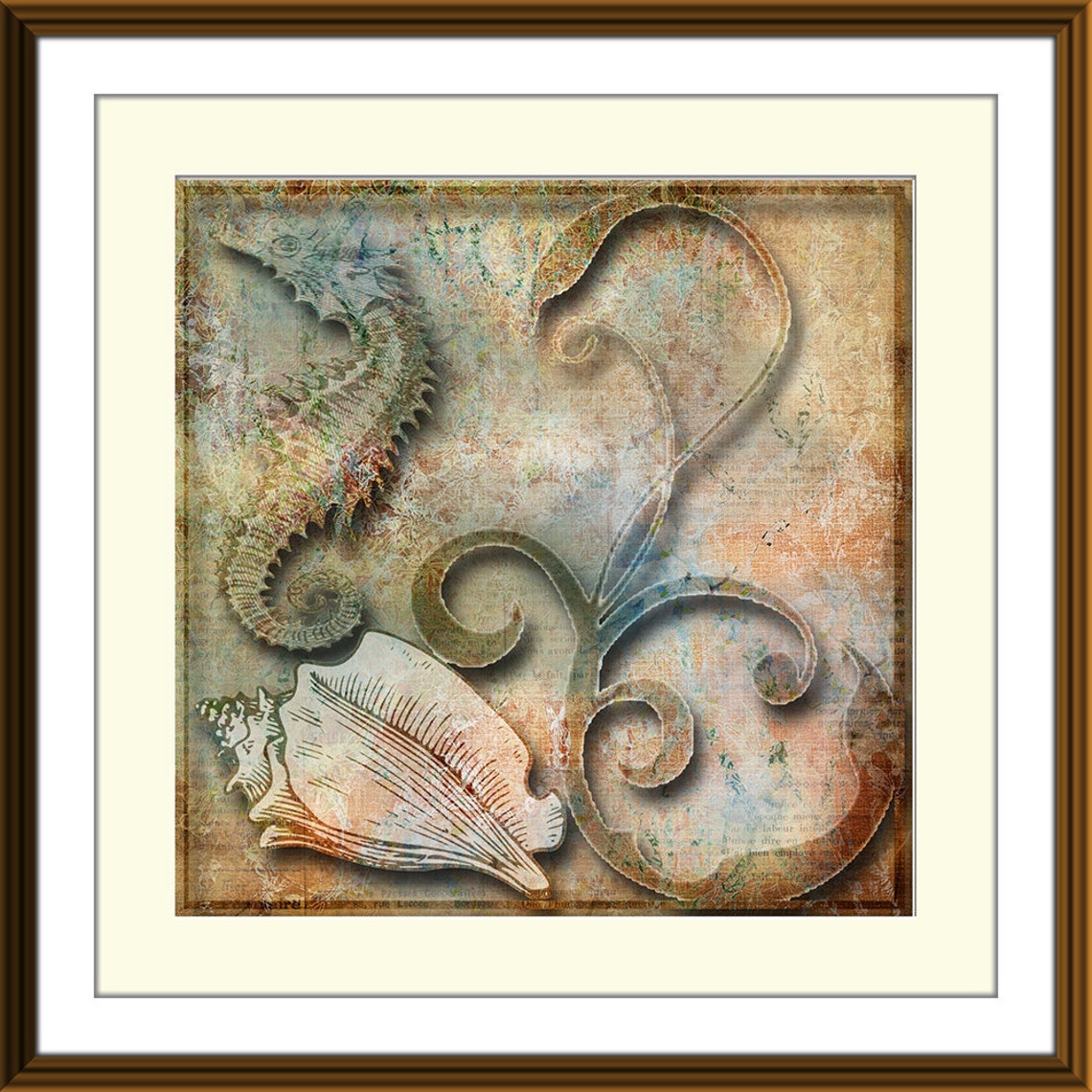 Ocean Sea Theme, Fish Shells Starfish Seahorse, Instant Download ...