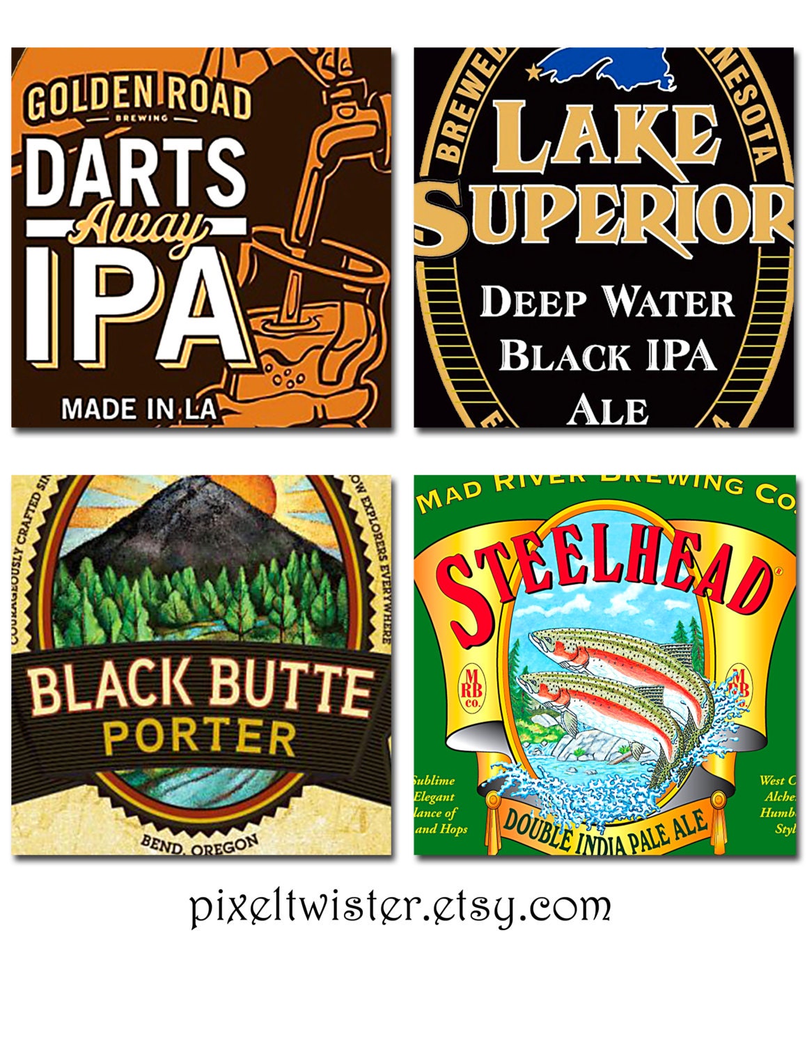 Beer Logo Coasters Can Art Bar Gift India Pale Ale Craft Hops - Etsy