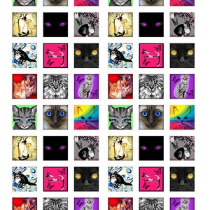 Cats Square Instant Download 1 and 2 Inch Resin Glass Scrabble Tile ...