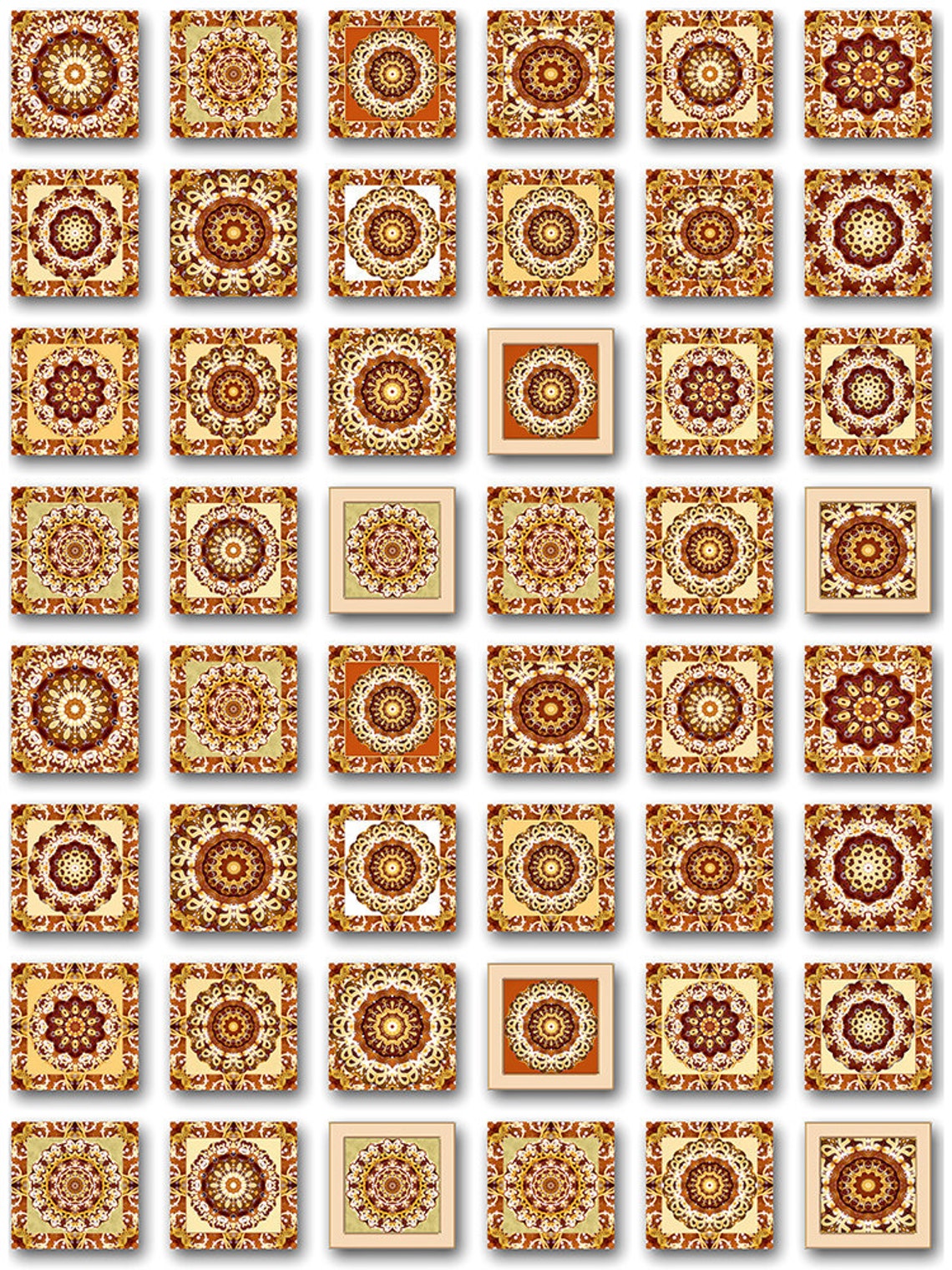 Mandala Square Tiles Digital Image Instant Download Resin Glass ...